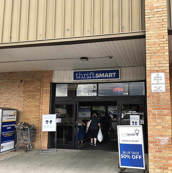 The unassuming exterior of ThriftSmart belies the treasure trove within&mdash;like finding a gourmet meal at what looks like a greasy spoon.