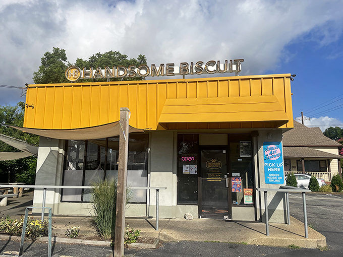 From another angle, Handsome Biscuit's cheerful exterior feels like stumbling upon a secret clubhouse where the password is "sweet potato biscuits."
