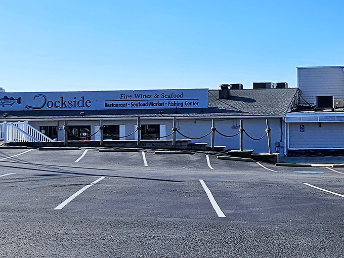 No neon, no gimmicks – just a straightforward promise of "Fine Wines & Seafood" that Dockside delivers on with maritime precision.