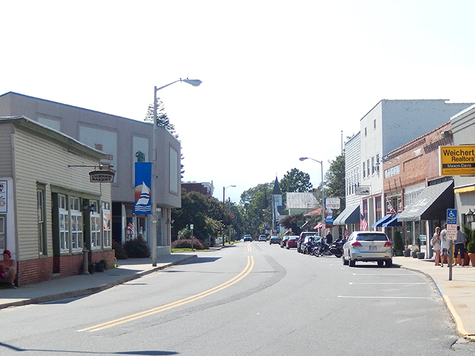 Market Street stretches before you like a Norman Rockwell painting come to life, where even the yellow lines seem to whisper stories of yesteryear.