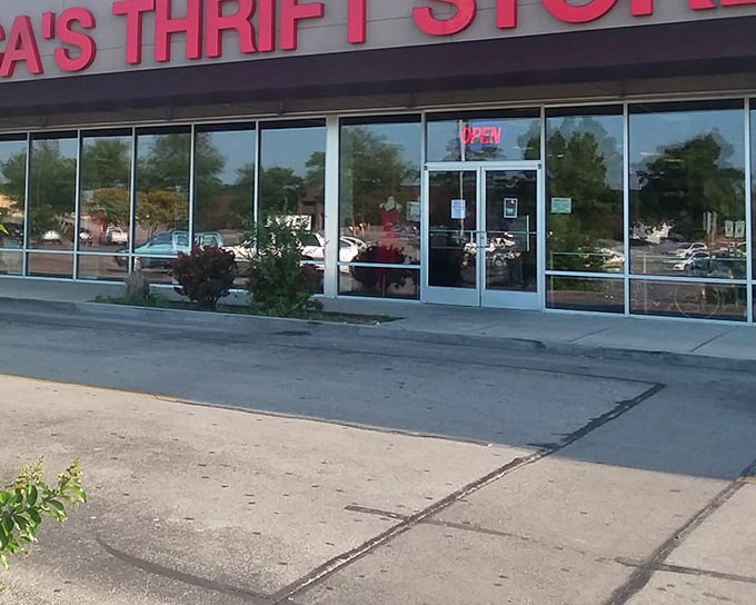 The unassuming storefront of America's Thrift Store beckons like a siren song to bargain hunters. Behind those glass doors, treasure awaits.