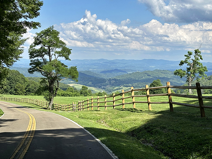 The road less traveled leads to breathtaking vistas at Grayson Highlands, where every curve reveals another postcard-worthy panorama.