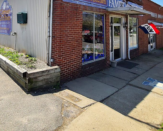 The unassuming brick exterior of The Corner Kitchen hides culinary treasures within. Sometimes the most memorable meals happen behind the most modest facades.