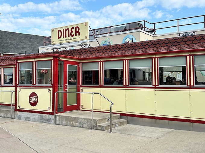 The classic trolley car design makes every meal feel like a journey to simpler, more delicious times.