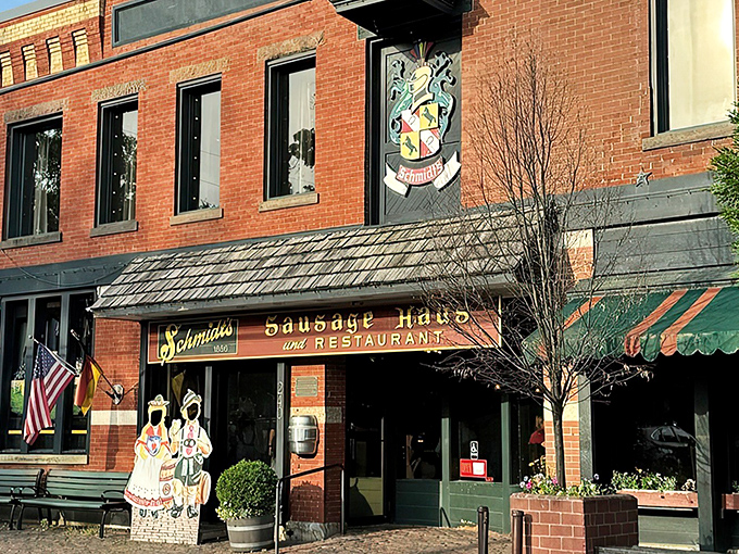 Schmidt's historic brick façade stands proudly in German Village, like a time portal to Old World Bavaria right in Columbus's backyard.