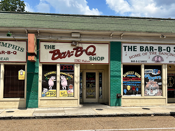 Those dancing pigs aren't just cute &ndash; they're celebrating because they know you're about to experience barbecue nirvana at The Bar-B-Q Shop.