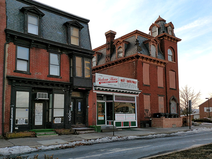 Nestled among historic brick buildings, this unassuming sandwich shop has become a culinary landmark that draws pilgrims from across the state seeking burger perfection.