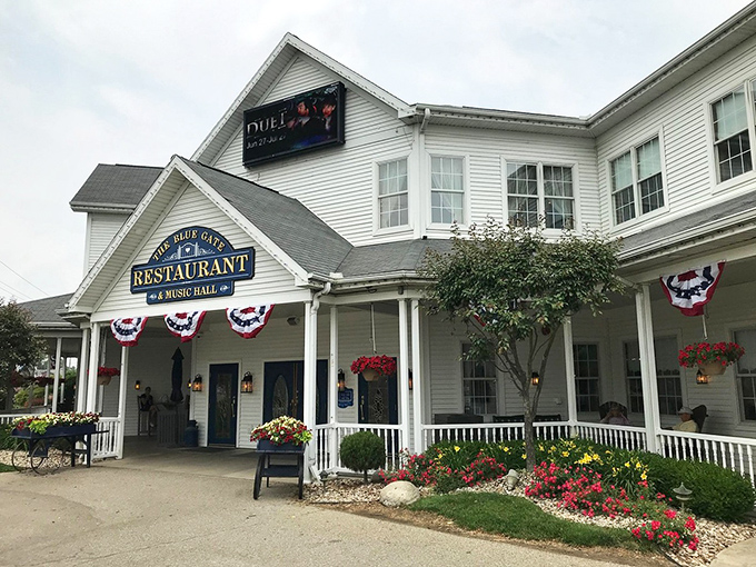 The Blue Gate's white clapboard exterior and welcoming porch might make you forget you're in 2023, not starring in your own Hallmark movie.