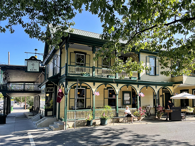 Sunshine bathes this historic building-turned-culinary-haven, where the wraparound porch practically begs you to linger over coffee and conversation.