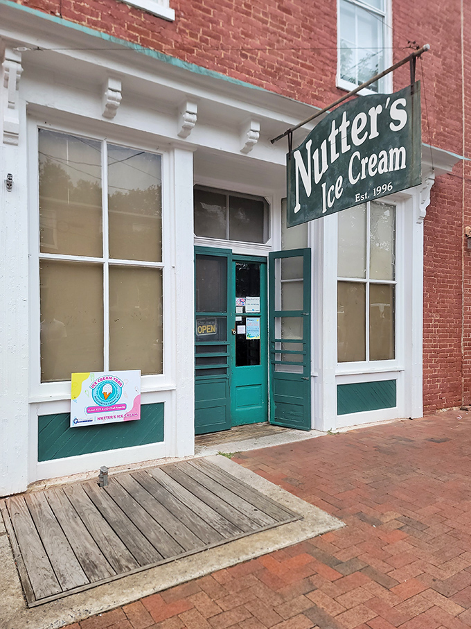 The historic brick fa&ccedil;ade and vintage green sign welcome you like an old friend. This isn't just an ice cream shop&mdash;it's a time machine with sprinkles.
