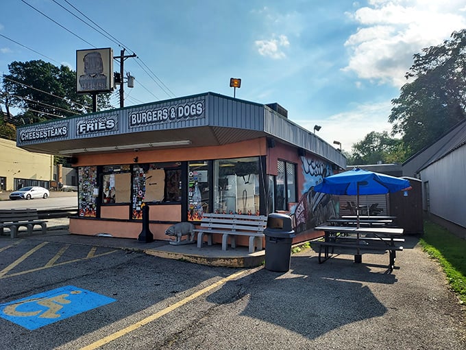 The unassuming exterior of Rowdy BBQ proves once again that the best food often hides in plain sight. This no-frills spot is the culinary equivalent of finding a $100 bill in your winter coat.