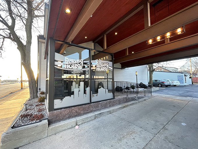 The Packing House's sleek exterior welcomes hungry pilgrims with the promise of Wisconsin comfort in an elegant package.