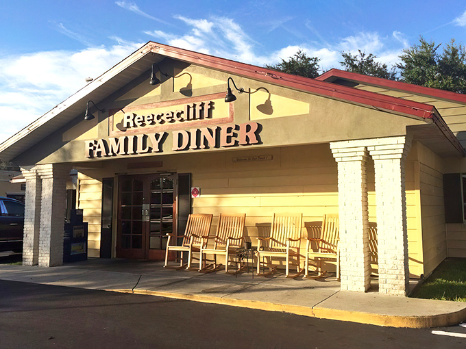 Those wooden rocking chairs aren't just for show&mdash;they're where locals patiently wait their turn for a taste of Florida's breakfast royalty.