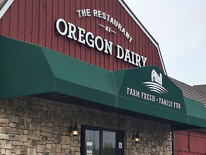 The iconic red barn exterior of Oregon Dairy welcomes hungry travelers with its promise of "Farm Fresh • Family Fun" – Pennsylvania's version of food heaven.