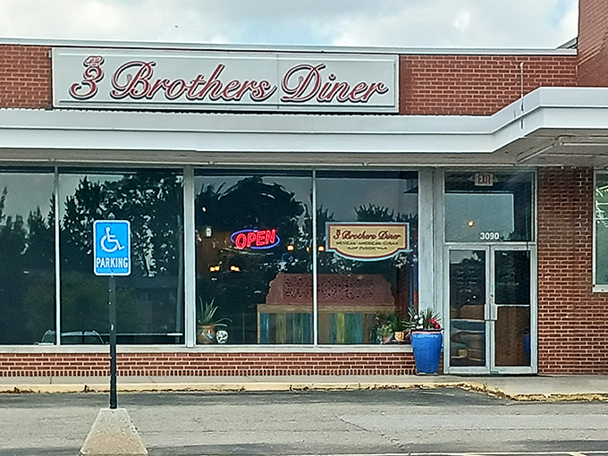Accessible and welcoming, the diner's fa&ccedil;ade features colorful potted plants and that magical neon "OPEN" sign that speaks directly to your growling stomach.