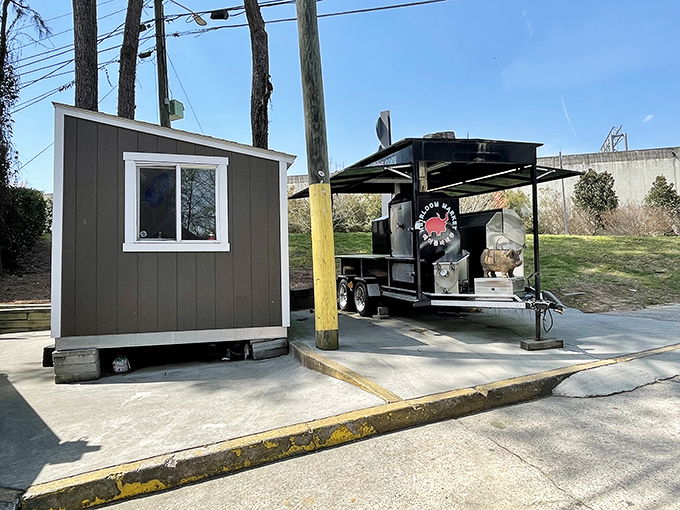 Don't let the humble exterior fool you. This unassuming BBQ joint houses flavor explosions that would make NASA engineers jealous.