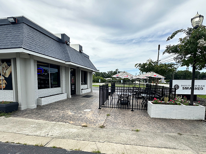 The unassuming exterior of Barley and Burger Smashed in Smithfield hides a burger paradise that proves great food doesn't need fancy packaging. 