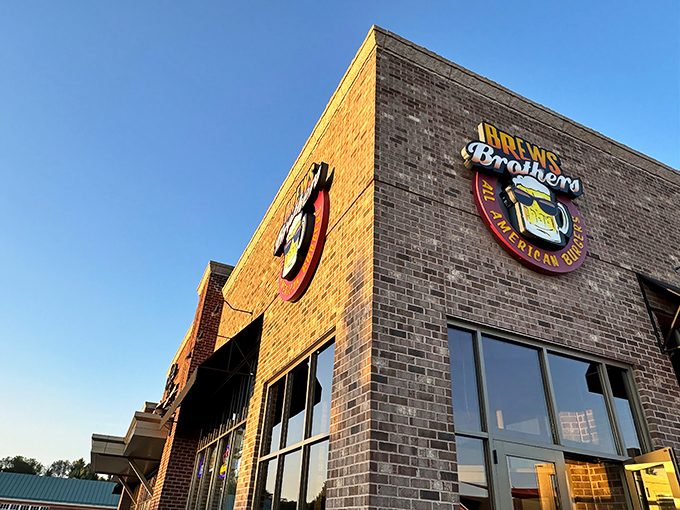 The brick exterior of Brews Brothers beckons like a beacon of burger bliss in Weston. Wisconsin's answer to burger paradise.