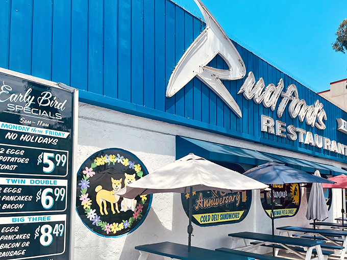 That iconic blue facade with the swooping "Rudford's" sign isn't trying to be retro-cool &ndash; it earned its vintage status the old-fashioned way: by surviving.