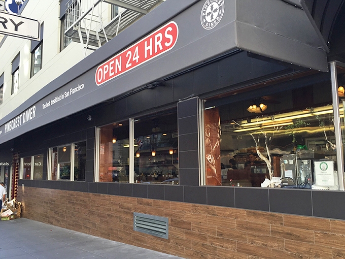 That "Open 24 HRS" sign glows like a beacon of hope for anyone who believes breakfast should never have a curfew.