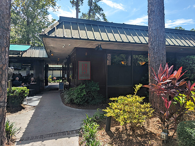 Nestled among Hilton Head's lush landscape, Reilley's exterior welcomes you with Southern charm and the promise of comfort food excellence.