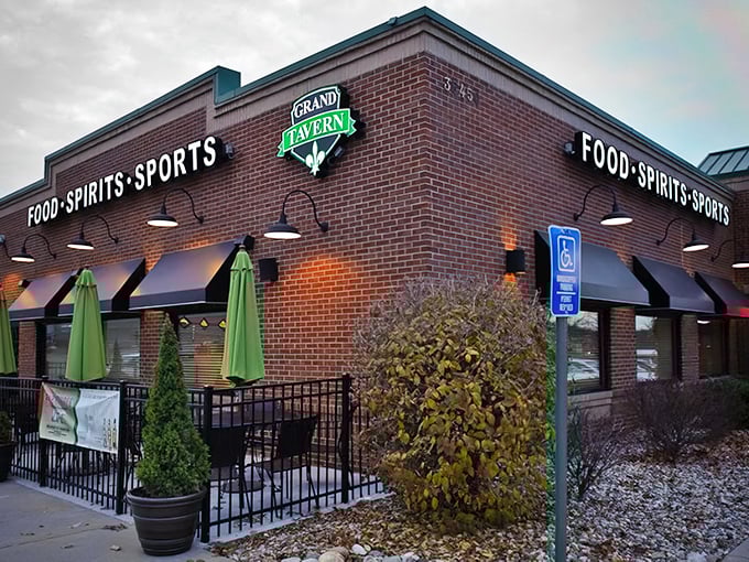 The unassuming brick exterior of Grand Tavern hides culinary treasures within, like a delicious speakeasy hiding in plain sight on Grand River Avenue.