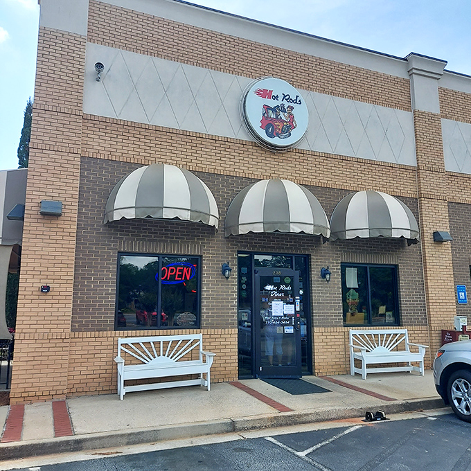 Hot Rod's brick exterior with its classic striped awnings isn't trying to be fancy&mdash;it's too busy being exactly what a great American diner should be.