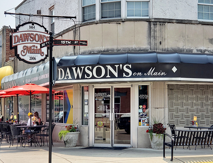 The corner spot that launched a thousand road trips. Dawson's On Main stands proudly in Speedway, its classic awning beckoning hungry travelers home.
