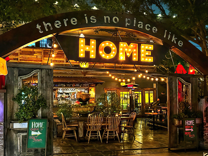 The iconic entrance says it all &ndash; there truly is no place like HOME, especially when those marquee lights beckon you into comfort food paradise.