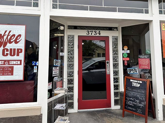 Step through that red door and enter breakfast nirvana, no secret handshake required.