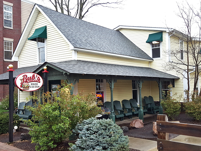 The charming yellow house with green awnings isn't just another pretty facade&mdash;it's burger paradise hiding in plain sight in Carmel.