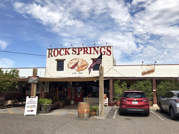 The iconic whitewashed facade of Rock Springs Caf&eacute; stands like a desert mirage, promising sweet salvation to highway travelers since long before Instagram made food photos a thing.