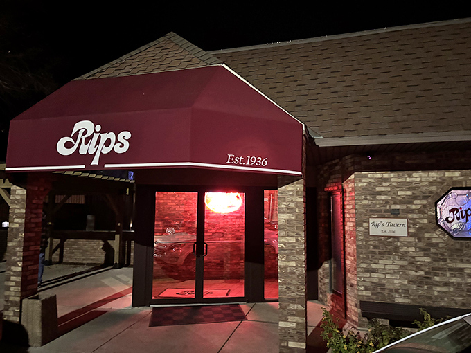 The iconic red awning of Rip's Tavern stands as a beacon of fried chicken perfection in tiny Ladd, Illinois&mdash;a pilgrimage site disguised as a neighborhood tavern.