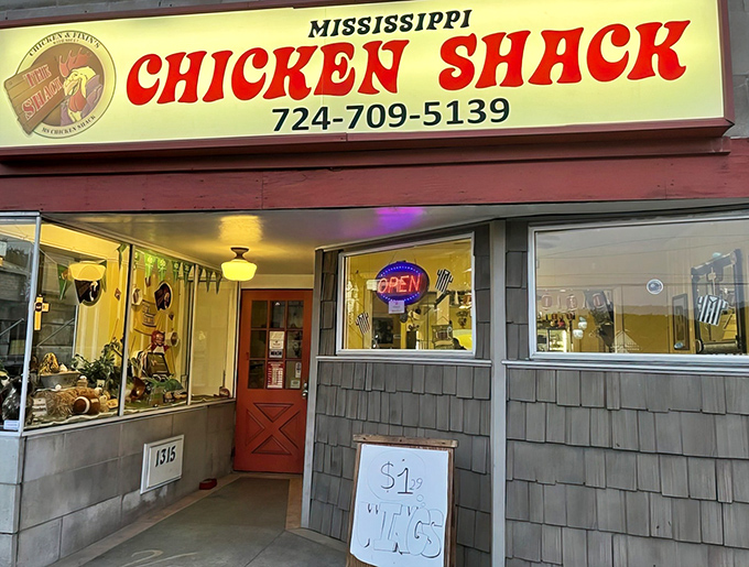The unassuming exterior of Mississippi Chicken Shack beckons with its bright signage and humble charm&mdash;proof that culinary treasures often hide in plain sight.