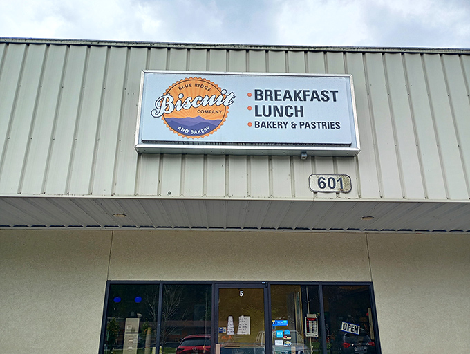 The unassuming exterior of Blue Ridge Biscuit Company might fool you, but locals know this humble storefront houses breakfast treasures worth the drive to Black Mountain.