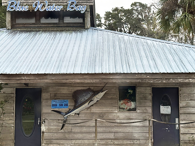 This weathered wooden exterior with its metal roof and mounted sailfish isn't trying to impress anyone&mdash;until you taste what's cooking inside.