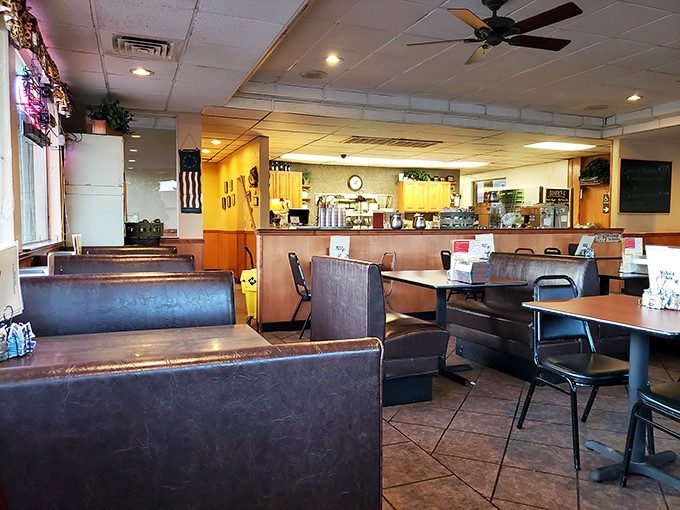 The iconic Mike's Place sign promises simple pleasures: family dining, cold beer, and free Wi-Fi &ndash; the holy trinity of roadside comfort.