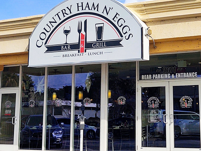 The unassuming storefront of Country Ham N' Eggs promises what every great breakfast spot should: no pretense, just honest-to-goodness morning magic.