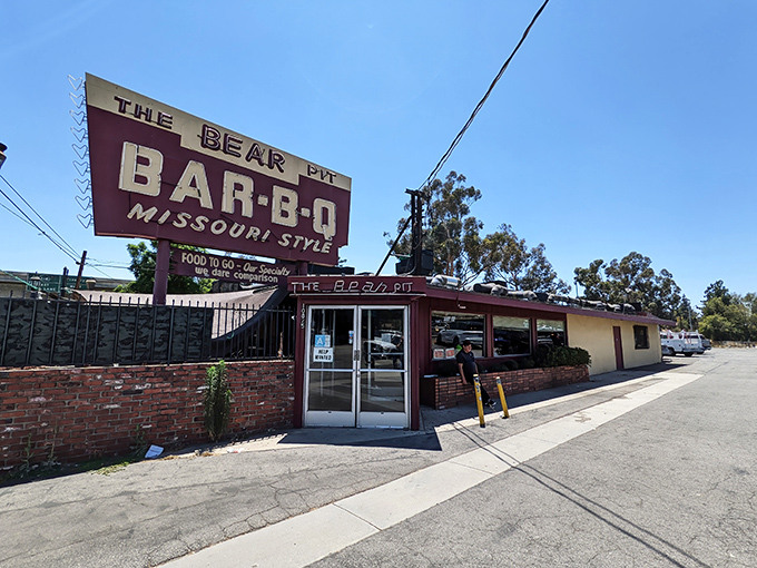 That iconic maroon sign has been beckoning hungry travelers on Sepulveda Boulevard for decades. Missouri-style BBQ in the heart of the Valley? Yes, please!