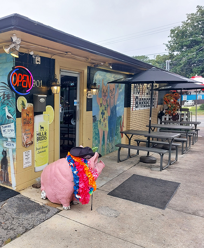 The pink pig with a Hawaiian lei isn't just decoration&mdash;it's your first clue that Hot Spot Barbecue takes fun as seriously as their smoking techniques.