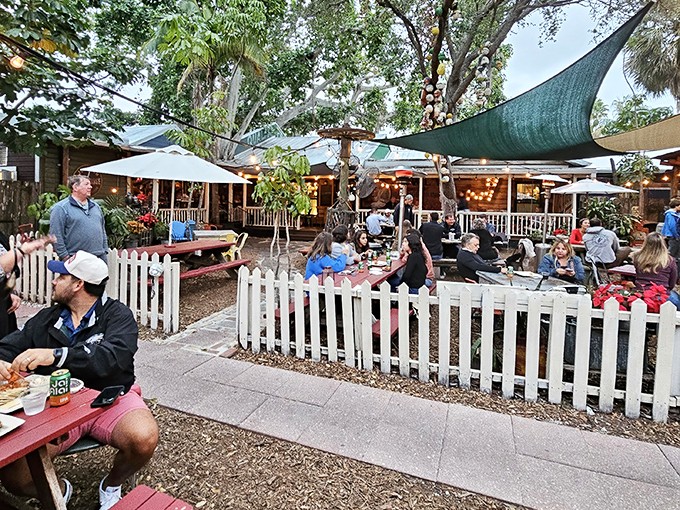 The backyard paradise at Owen's Fish Camp feels like a block party where everyone's invited and the seafood's always fresh.