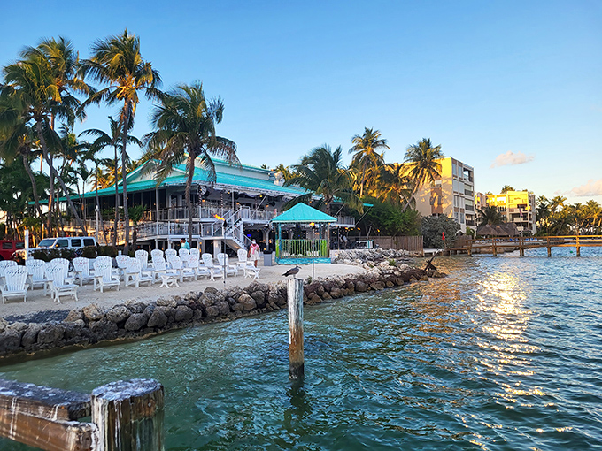 Paradise isn't a concept, it's a location. Lazy Days' turquoise exterior and waterfront setting perfectly capture the laid-back Keys vibe that makes stress dissolve faster than sugar in iced tea.