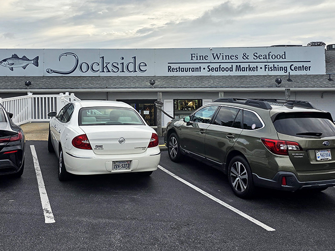 The unassuming exterior of Dockside belies the seafood treasures within – like finding a pearl in an ordinary-looking oyster.