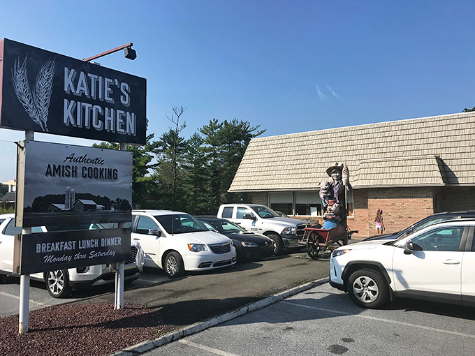 Katie's Kitchen announces itself with understated confidence &ndash; the sign promising "Authentic Amish Cooking" isn't just marketing; it's a delicious guarantee waiting to be fulfilled.