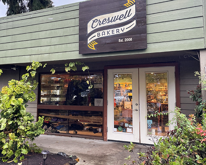 The unassuming green exterior of Creswell Bakery proves once again that culinary treasures often hide in plain sight, waiting for curious food adventurers.
