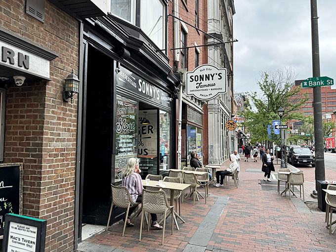 The historic brick fa&ccedil;ade of Sonny's beckons hungry pilgrims to Philadelphia's cheesesteak mecca. Outdoor seating lets you people-watch while you worship at the altar of beef.
