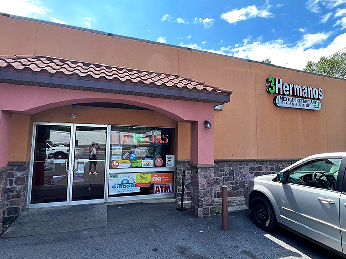 First impressions matter, and this welcoming entrance with its clay-colored walls and stone accents promises the comfort of traditional Mexican hospitality.