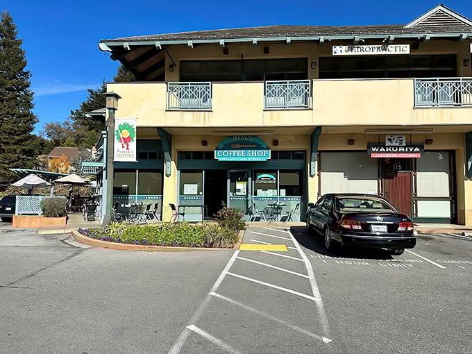 The iconic red lettering of Neal's Coffee Shop beckons like a lighthouse for the breakfast-starved masses of San Mateo.