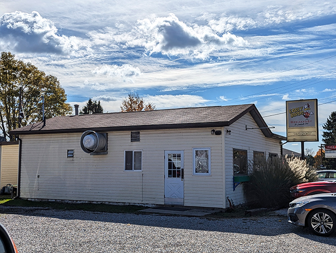 This unassuming white building in St. Louisville might not stop traffic, but the breakfast inside will stop you in your tracks.