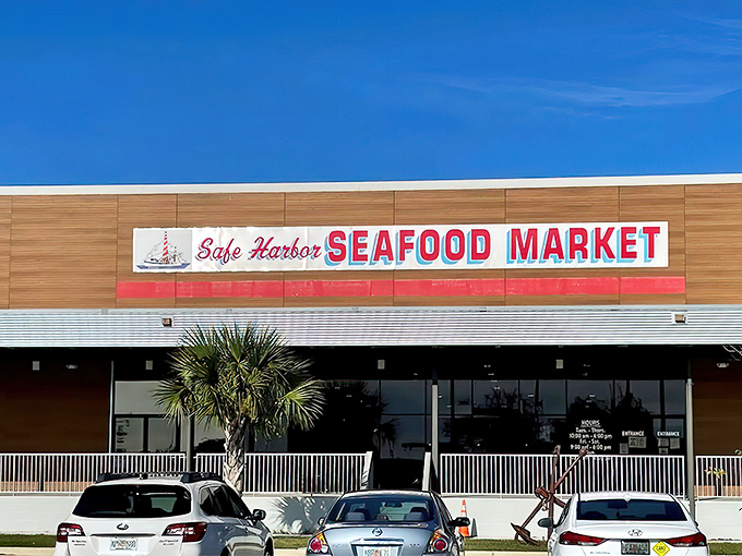 Blue skies frame this seafood sanctuary where locals know the best catches aren't always the most flashy. Just follow the seagulls and hungry Floridians.